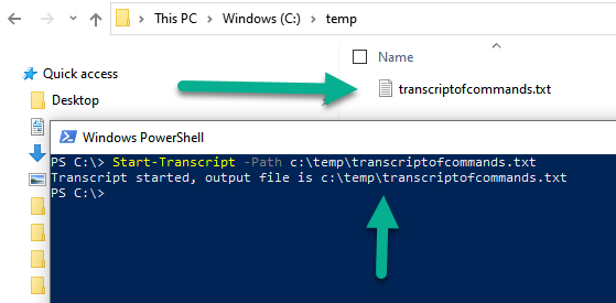 Record Your Powershell Session Start Transcript